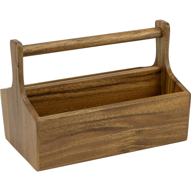 Acacia rectangular crate with handle 26x17cm – HORECANO