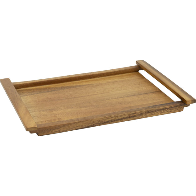 Acacia rectangular presentation tray with handle33.3x24.3cm – HORECANO
