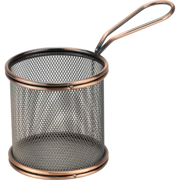 Round metal serving basket "Bronze" 9x9cm – HORECANO