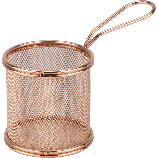 Round metal serving basket "Copper" 9x9cm – HORECANO
