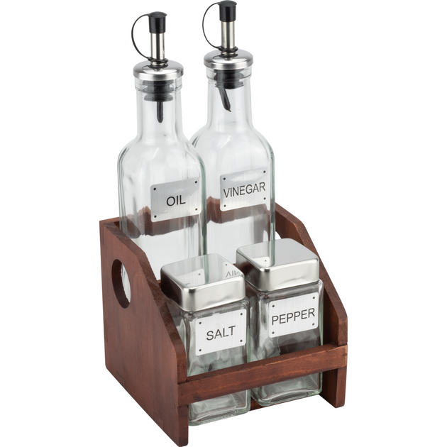 Wood Glass Condiment Sets – HORECANO