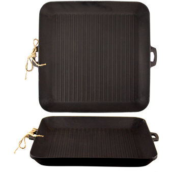 Square cast iron grill pan 35x4cm – HORECANO