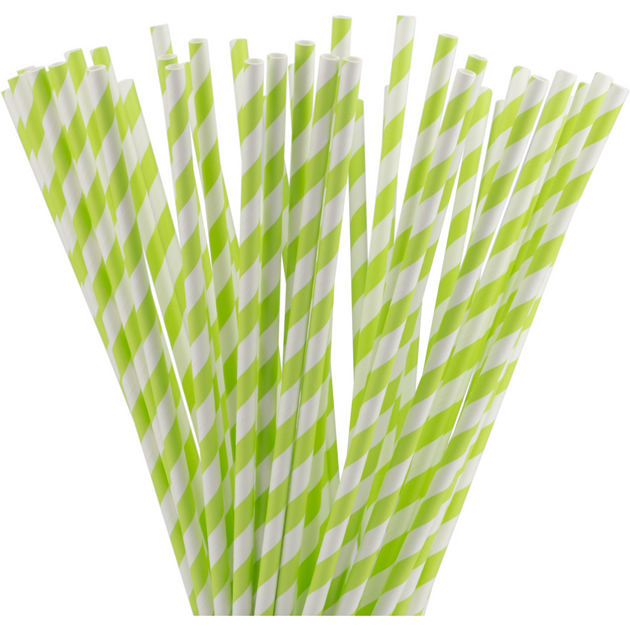 Packet of 50 Striped coloured straws 1x25cm – HORECANO