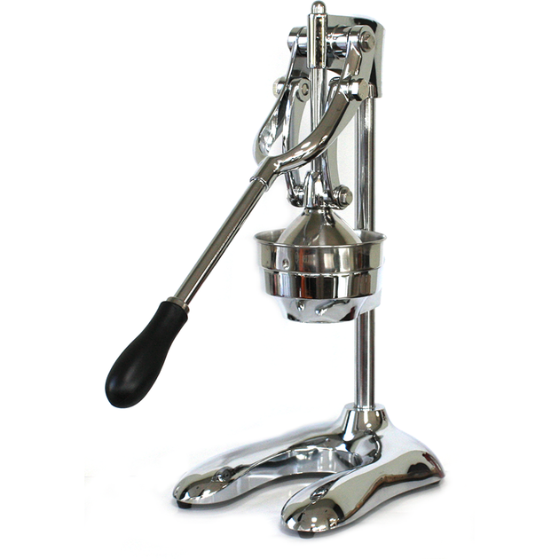 Citrus juice extractor hand press chrome with black handle – HORECANO